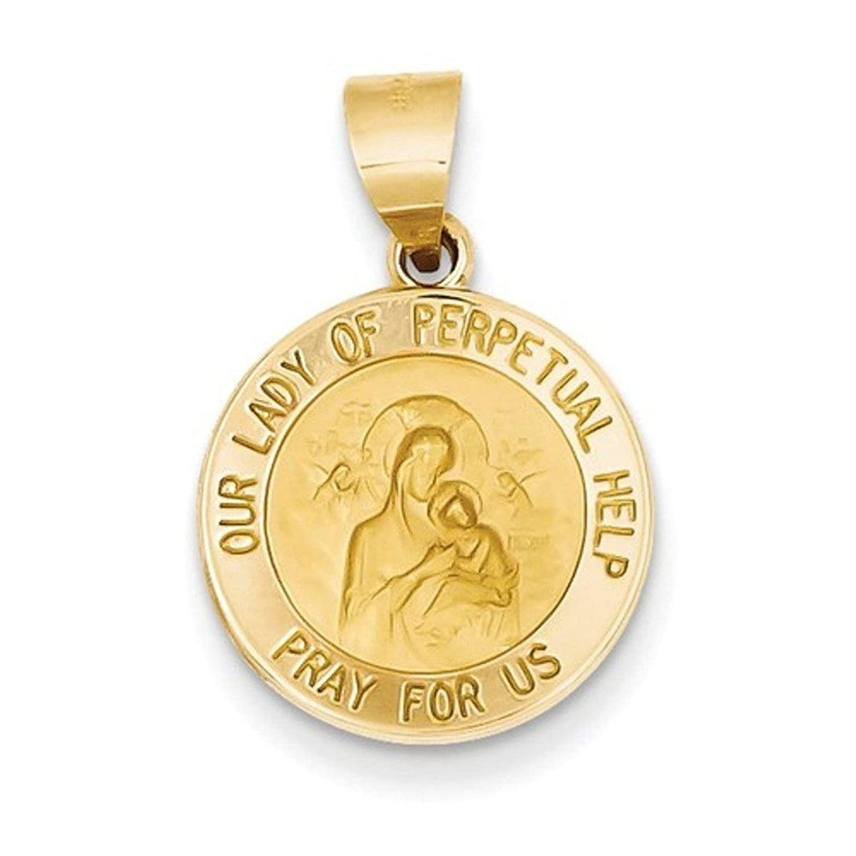 14k Yellow Gold Our Lady Of Perpetual Help Medal Pendant (17X15MM ...