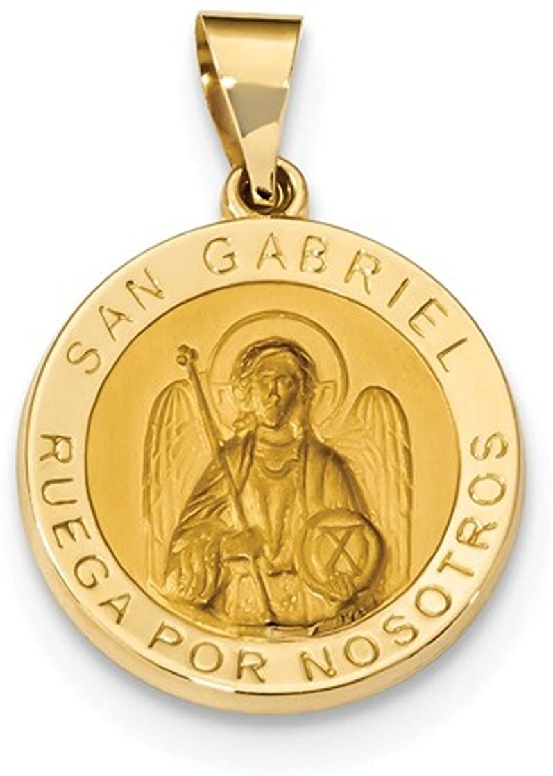 14k Yellow Gold Spanish St. Gabriel Medal Pendant (21.3X18.6MM) – The ...