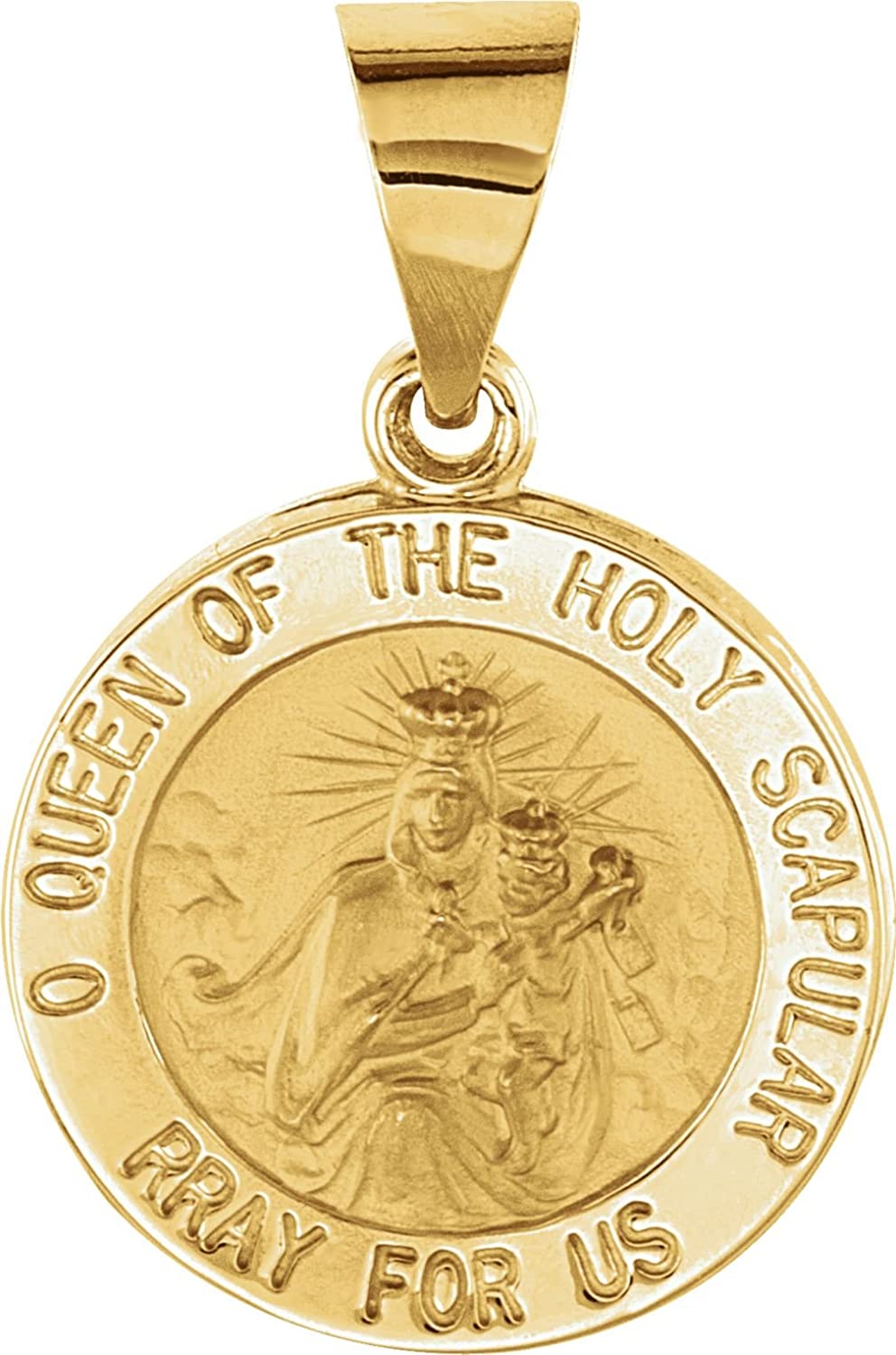 14k Yellow Gold Round Hollow Scapular Medal (14.75 MM) – The Men's ...